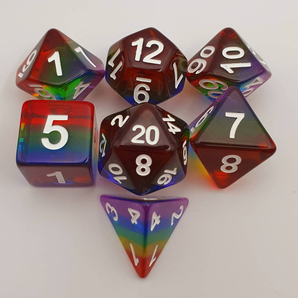 Rainbow Mirage Dice Set - Dice Dragons