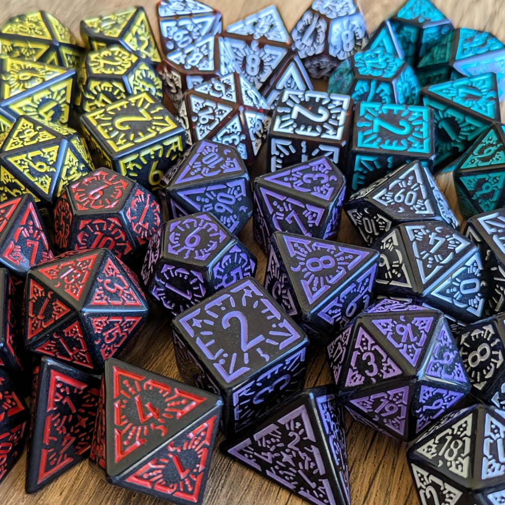 Black Arcane Burst Dice Sets - Dice Dragons
