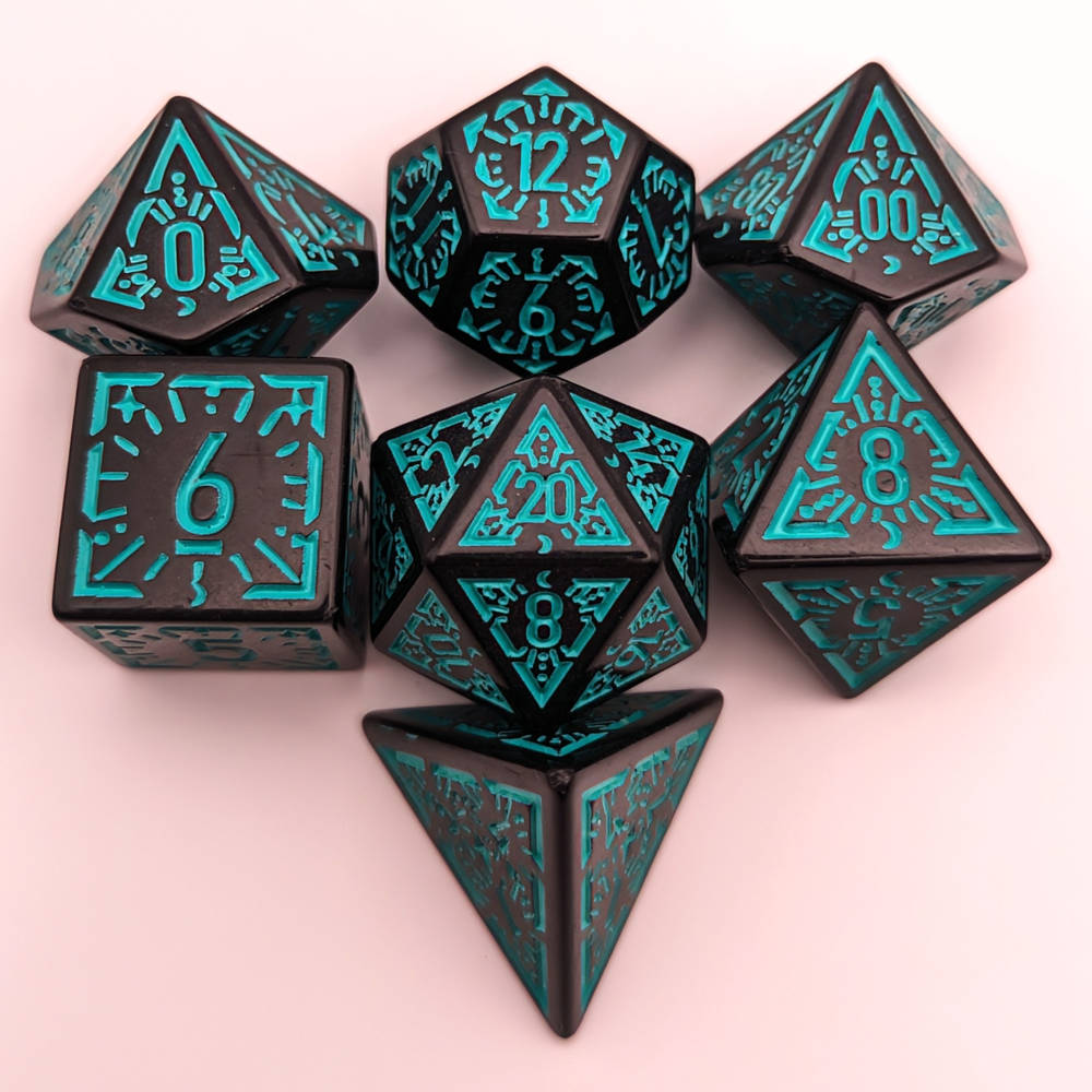 Black Arcane Burst Dice Sets - Dice Dragons