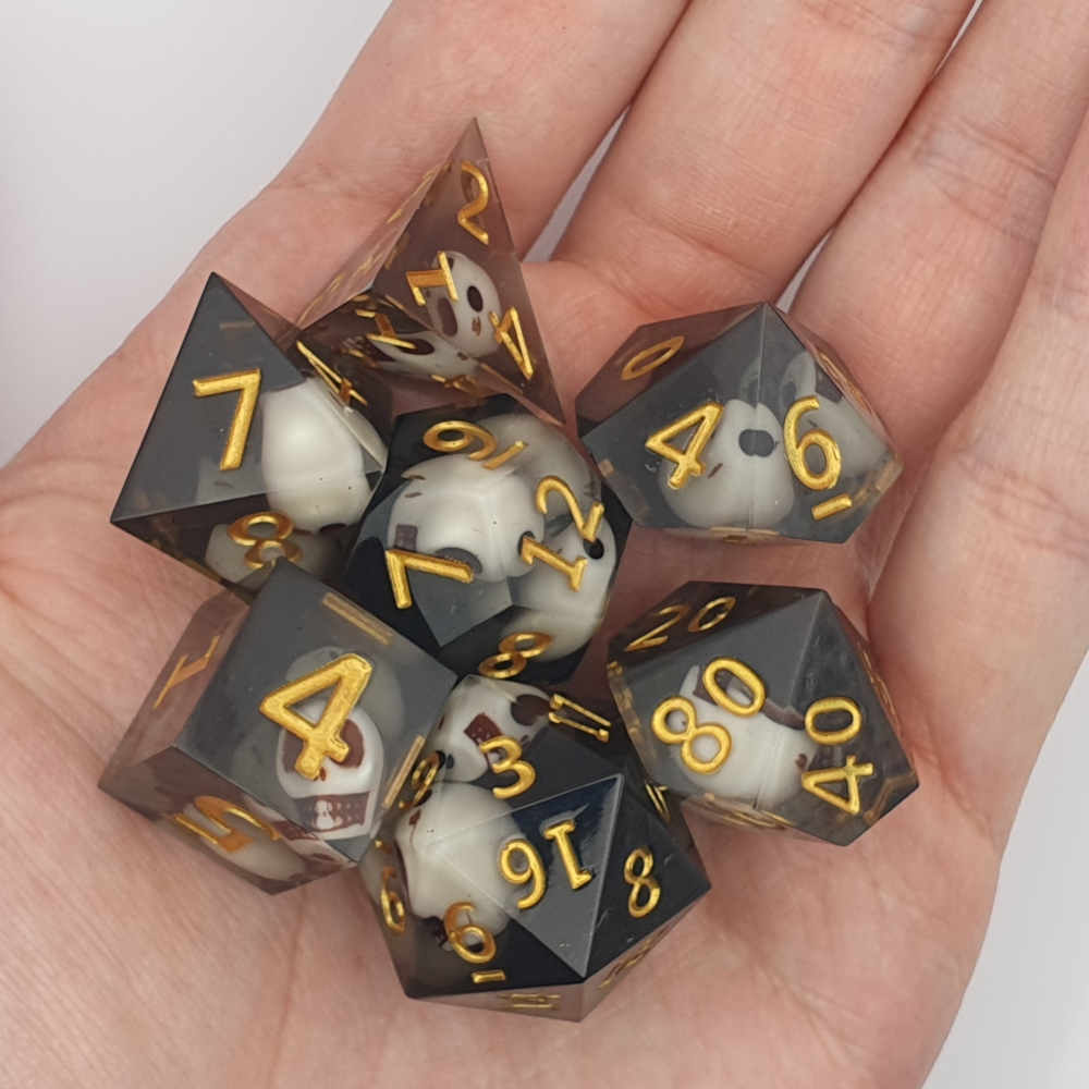 Black Skull Horror Sharp Edge Dice - Dice Dragons