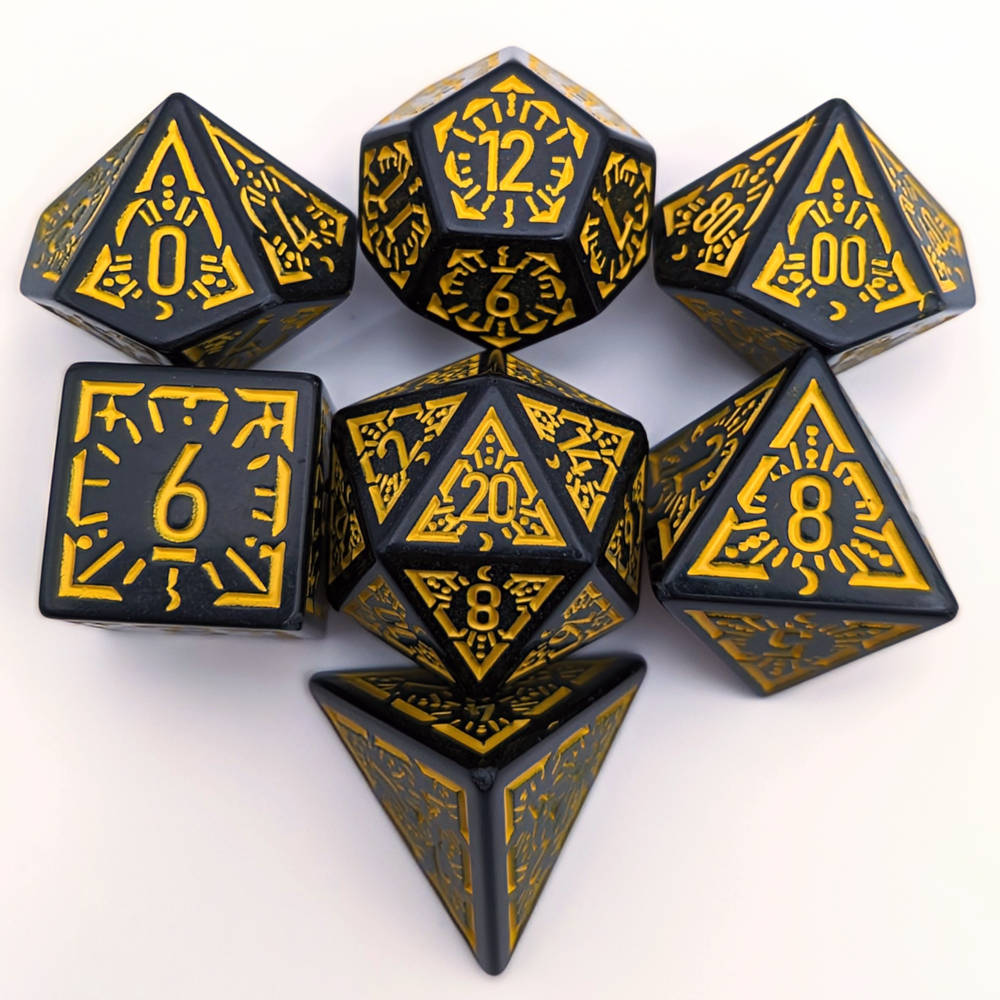 Black Arcane Burst Dice Sets - Dice Dragons