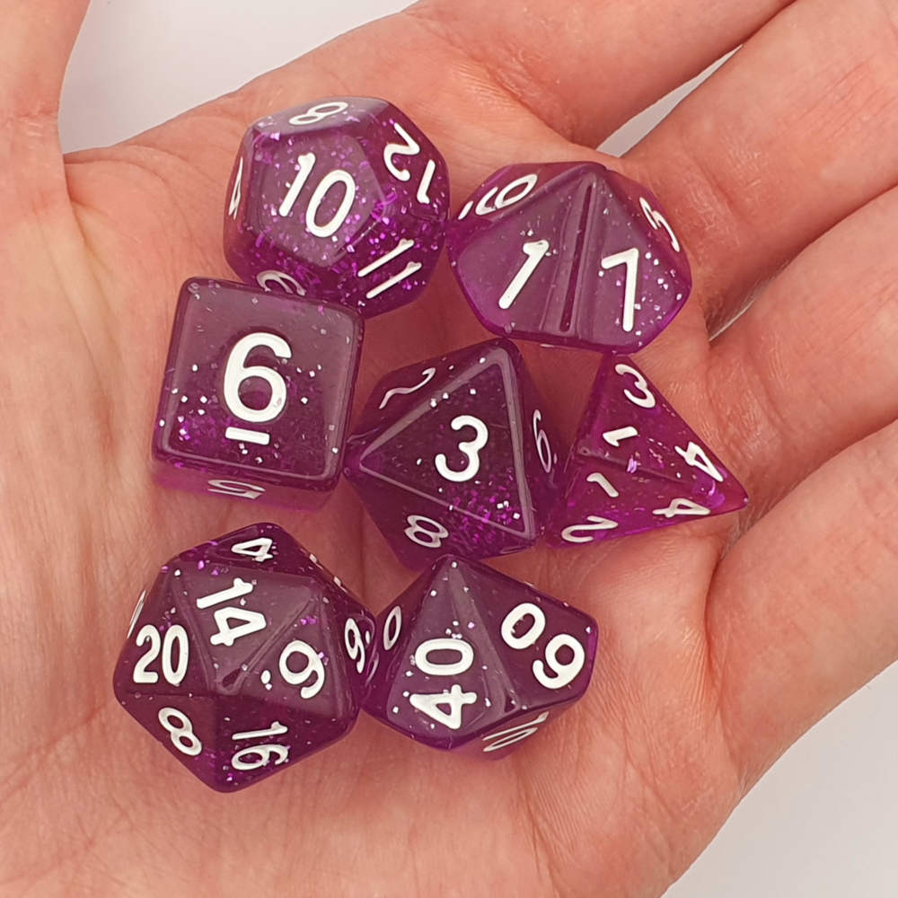 Blazing Amethyst Dice Set - Dice Dragons