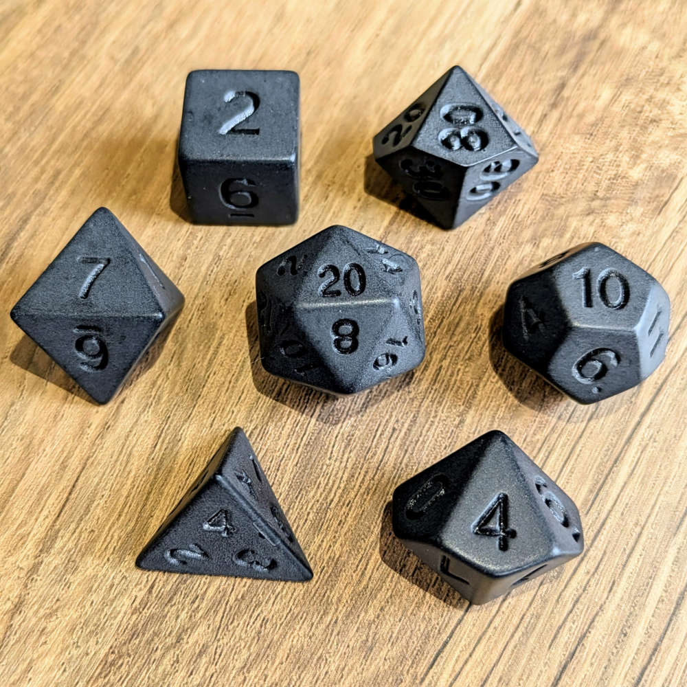Charcoal Black Dice Set - Dice Dragons