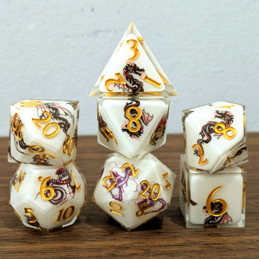 Chinese Dragon Sharp Edge Dice - Dice Dragons