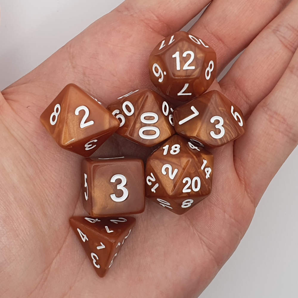 Coffeelock Brown Dice Set - Dice Dragons