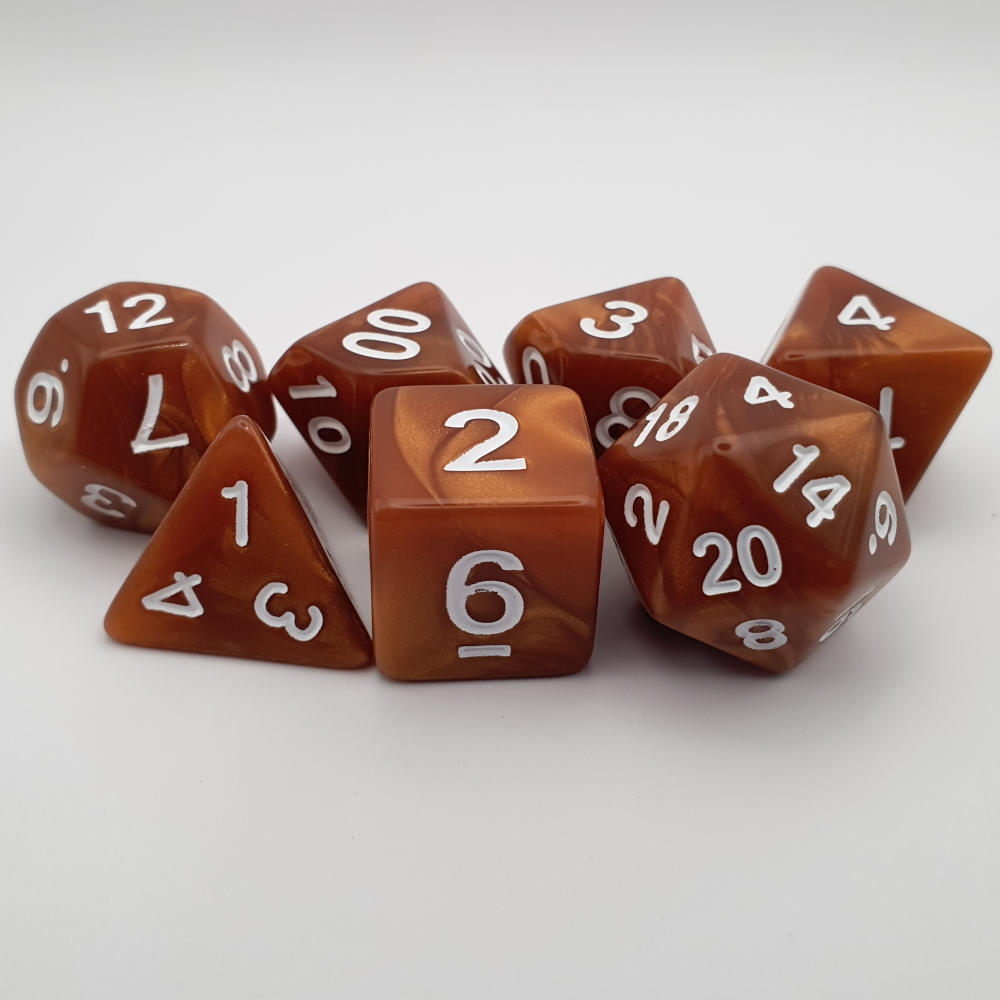 Coffeelock Brown Dice Set - Dice Dragons