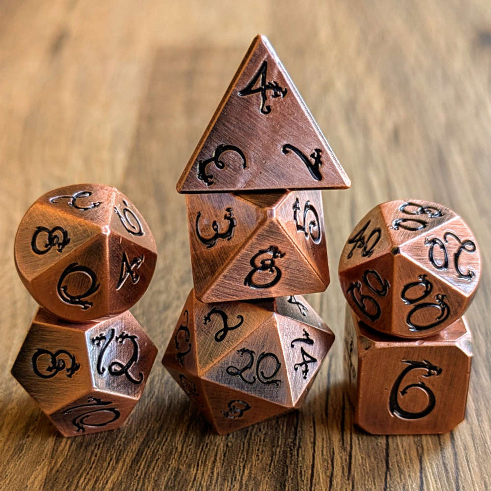 Copper Dragon Wyrmling Dice - Dice Dragons