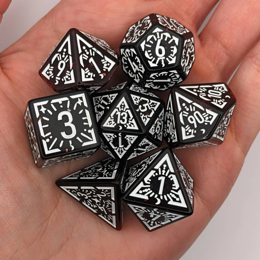 Black Arcane Burst Dice Sets - Dice Dragons