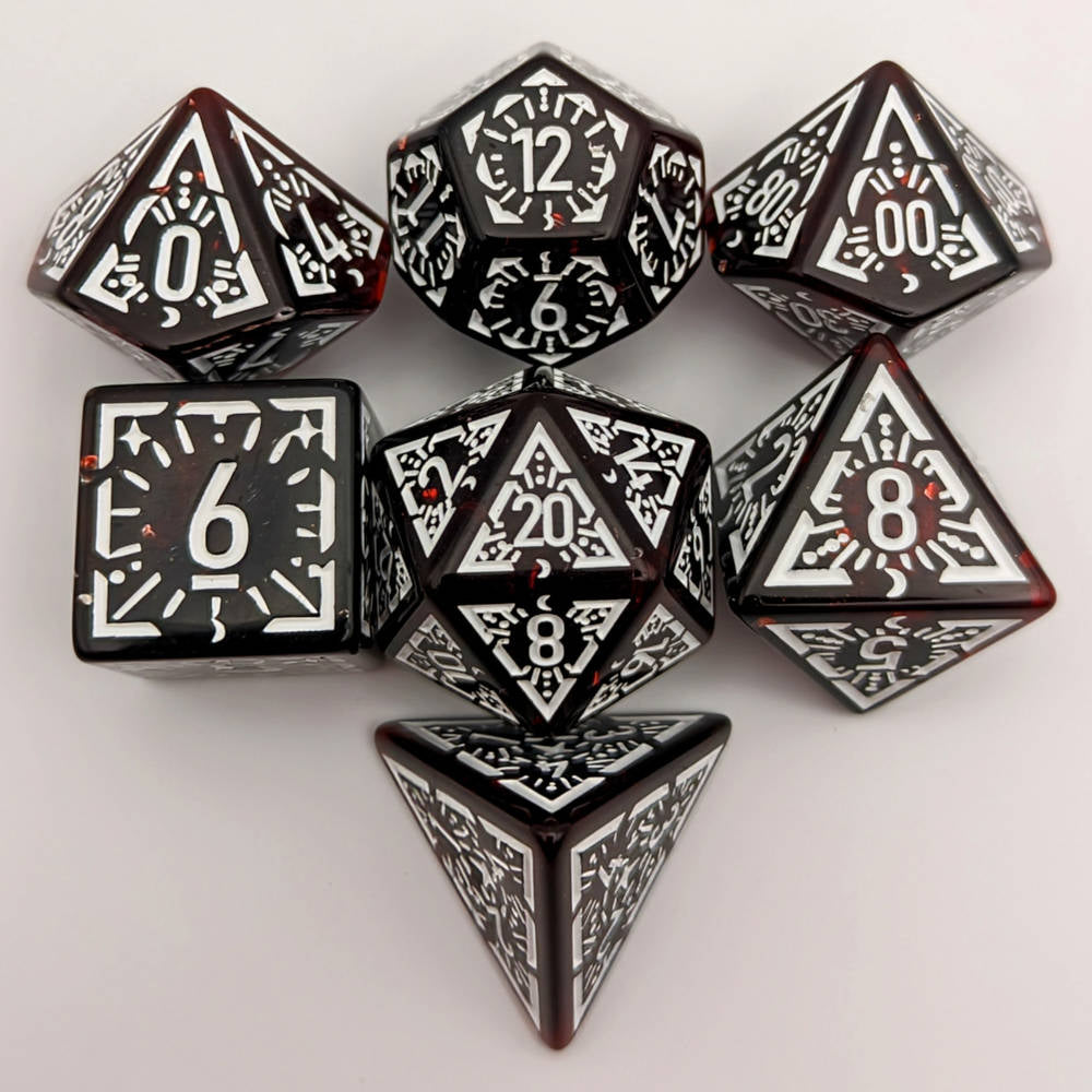 Black Arcane Burst Dice Sets - Dice Dragons