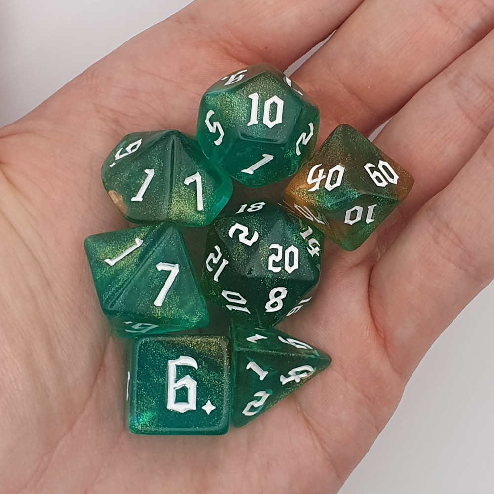 Ethereal Teal Dice Set - Dice Dragons