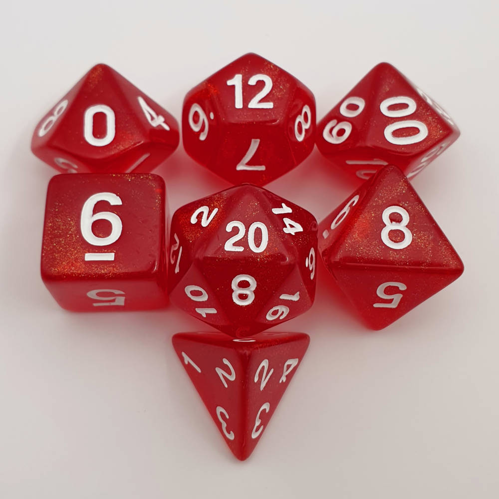 Glittery Ruby Dice Set - Dice Dragons