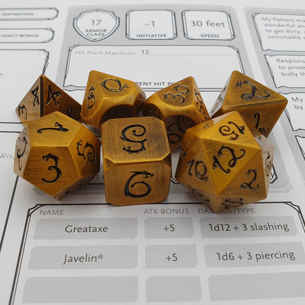 Gold Dragon Wyrmling Dice - Dice Dragons