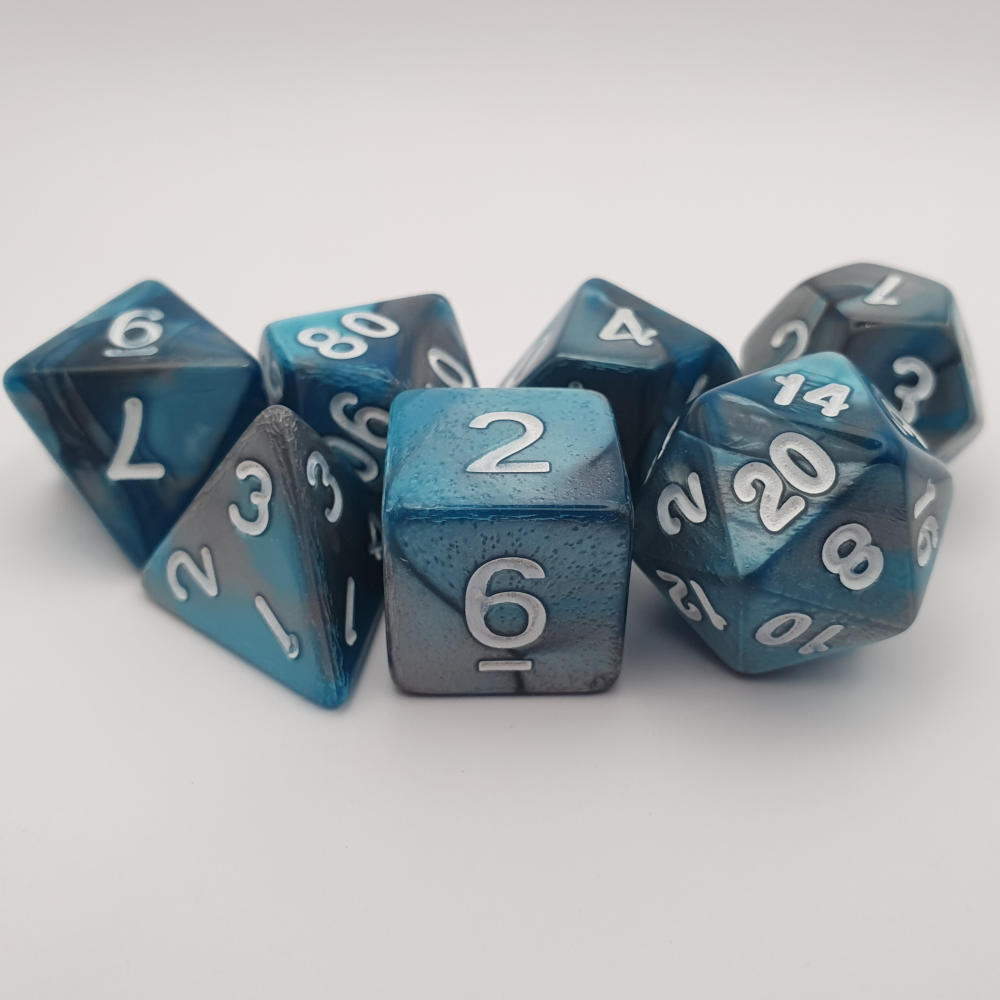 Marbled Blue Dice Set - Dice Dragons
