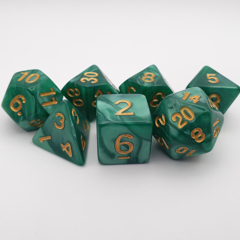 Marbled Green Dice Set - Dice Dragons