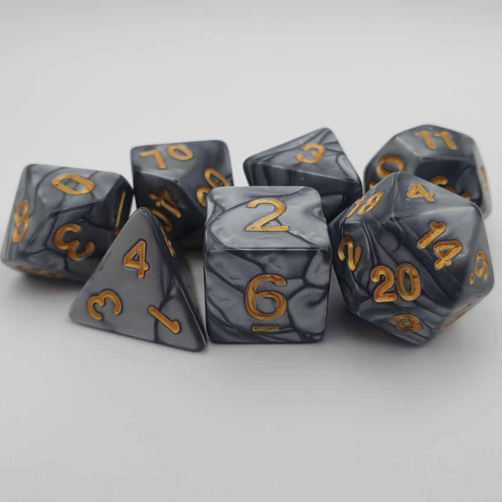 Marbled Grey Dice Set - Dice Dragons
