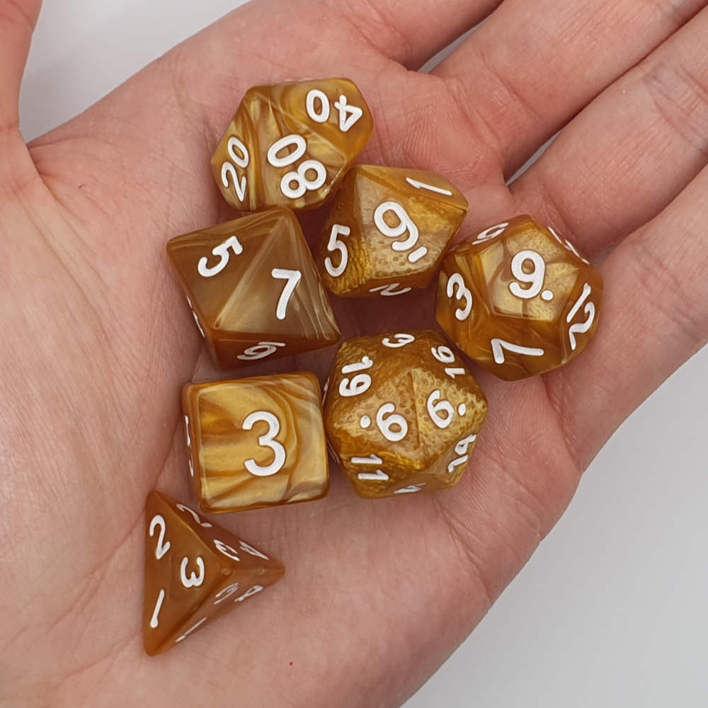 Marbled Orange Dice Set - Dice Dragons