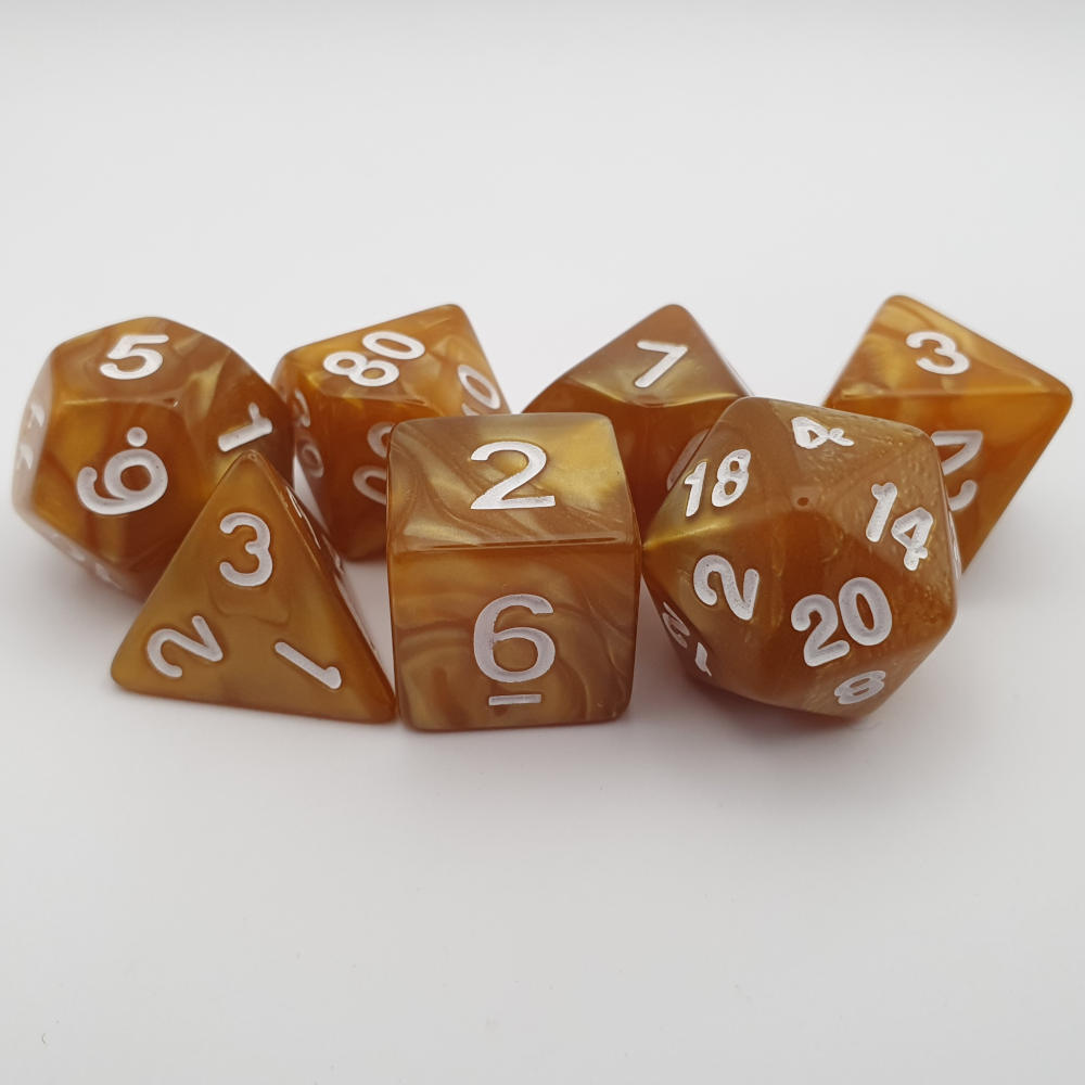 Marbled Orange Dice Set - Dice Dragons