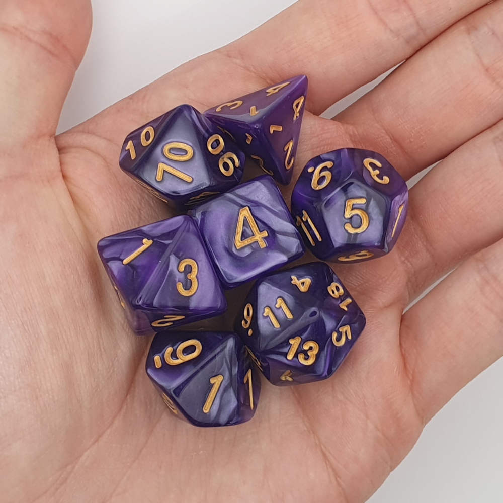Marbled Purple Dice Set - Dice Dragons