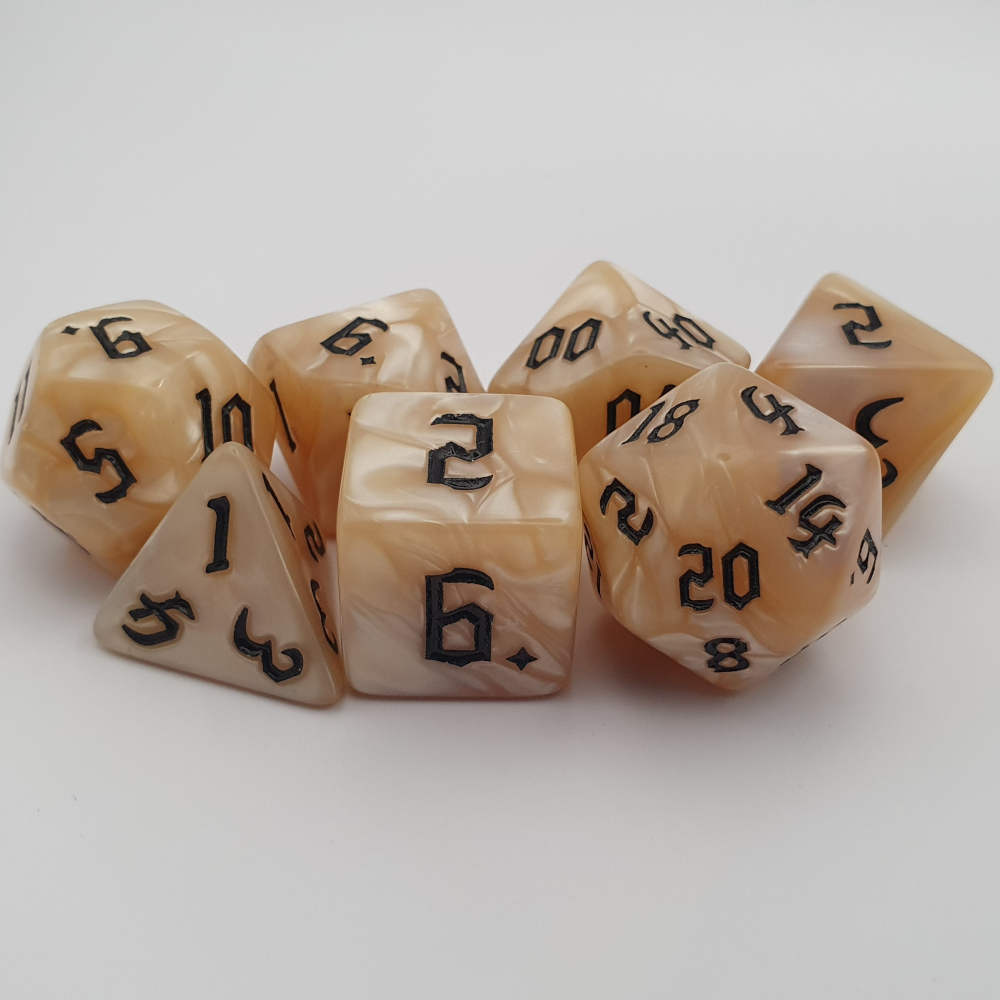 Midnight Marble Dice Set - Dice Dragons
