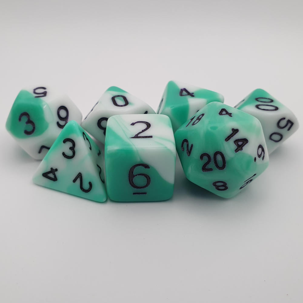 Mint Swirls Dice Set - Dice Dragons