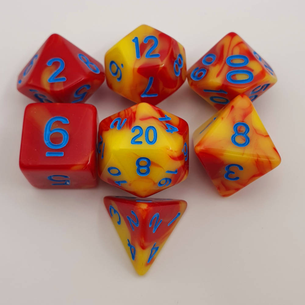 Molten Yellow Dice Set - Dice Dragons