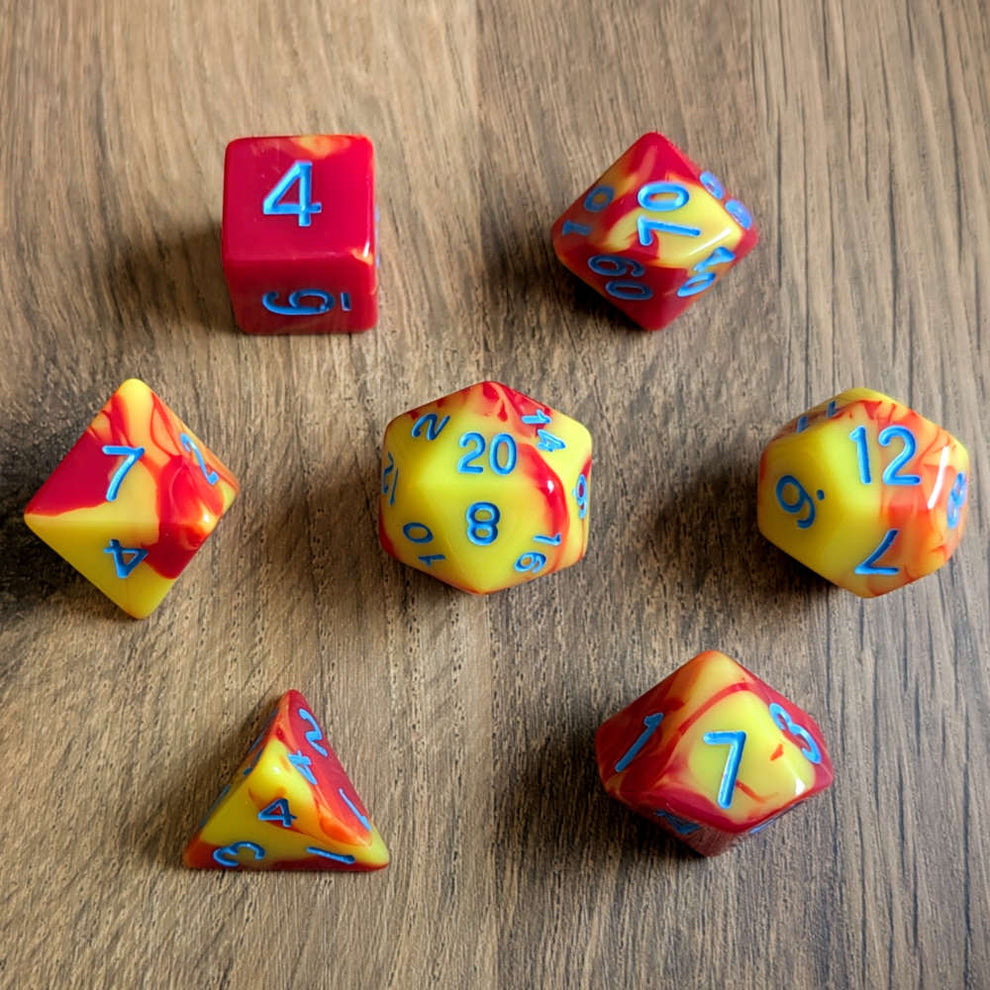Molten Yellow Dice Set - Dice Dragons