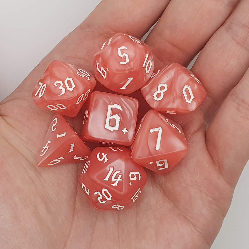 Pearl Pink Dice Set - Dice Dragons