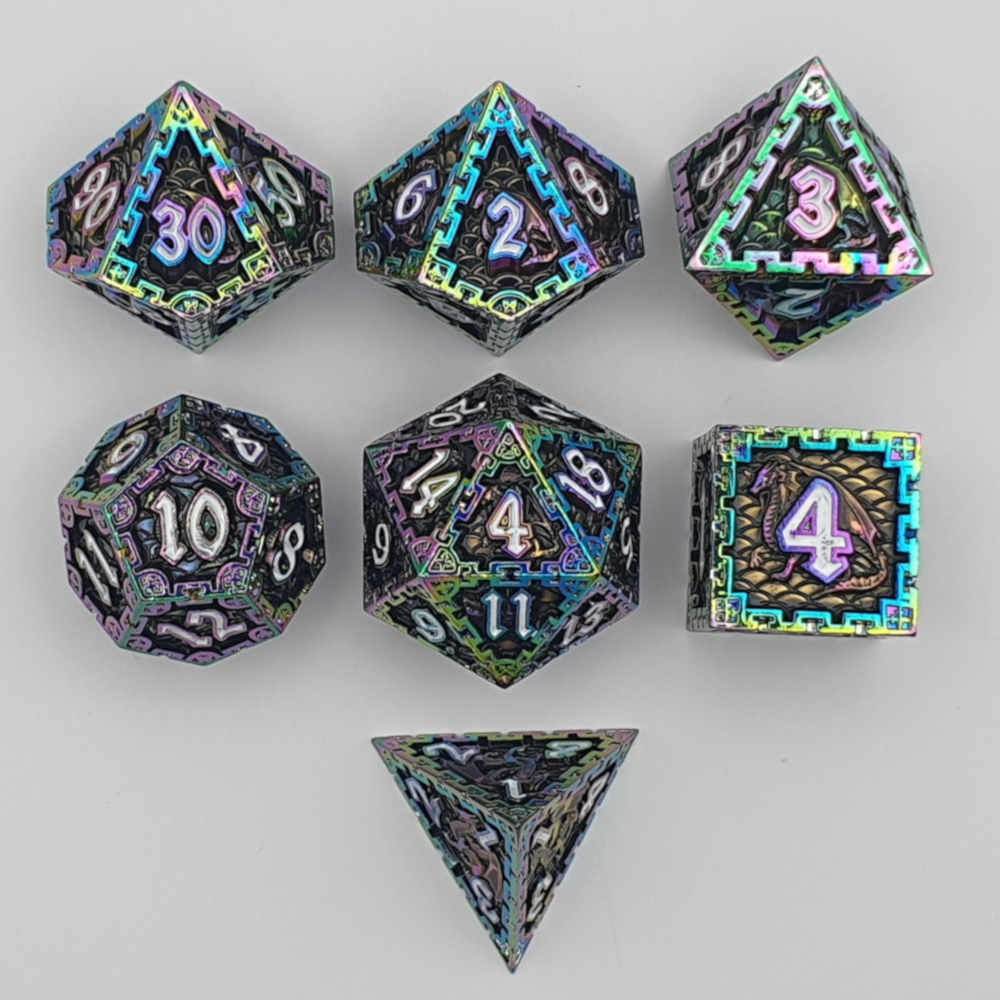 Rainbow Dragon Dice Set - Dice Dragons