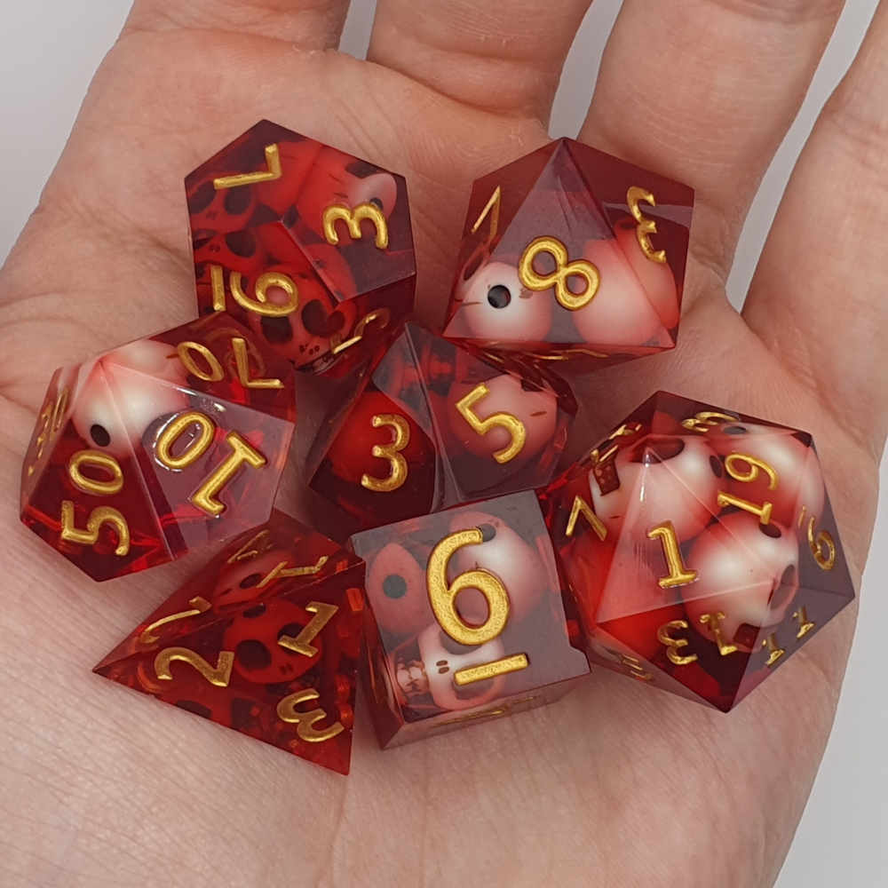 Red Skull Horror Sharp Edge Dice - Dice Dragons