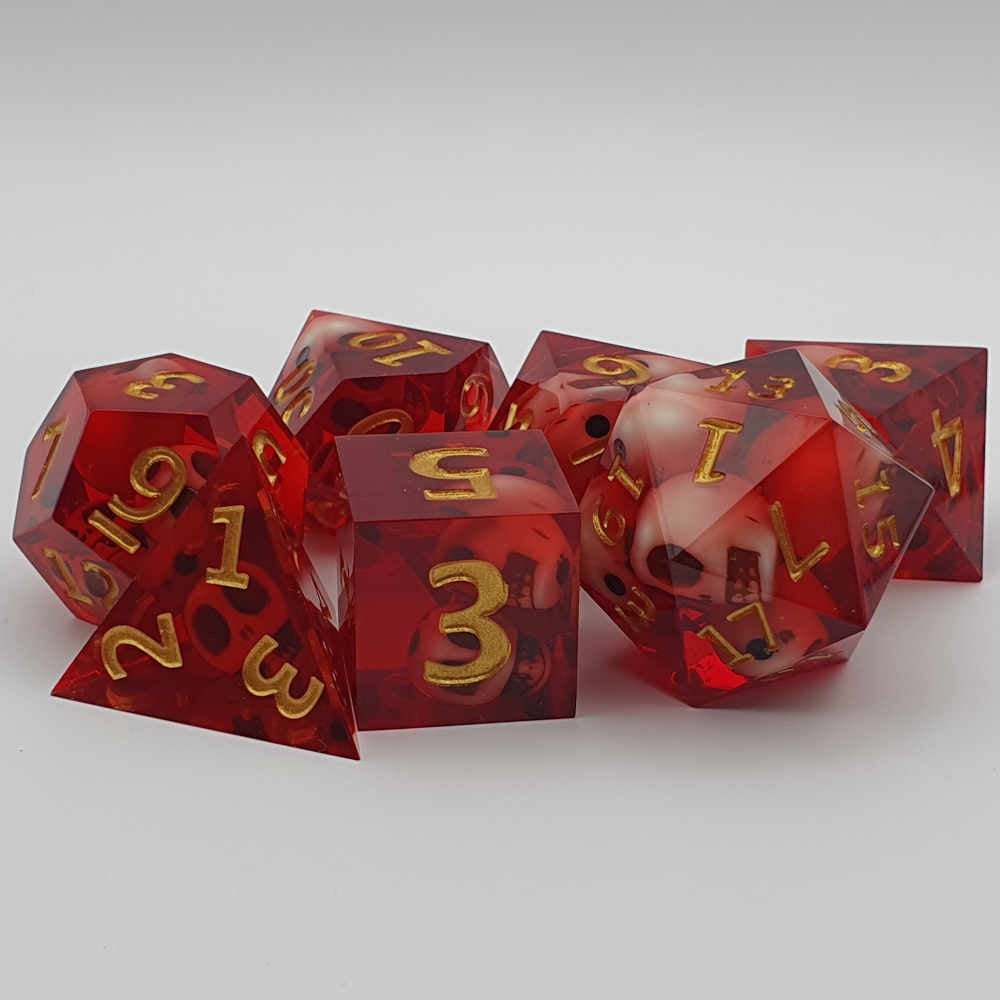 Red Skull Horror Sharp Edge Dice - Dice Dragons