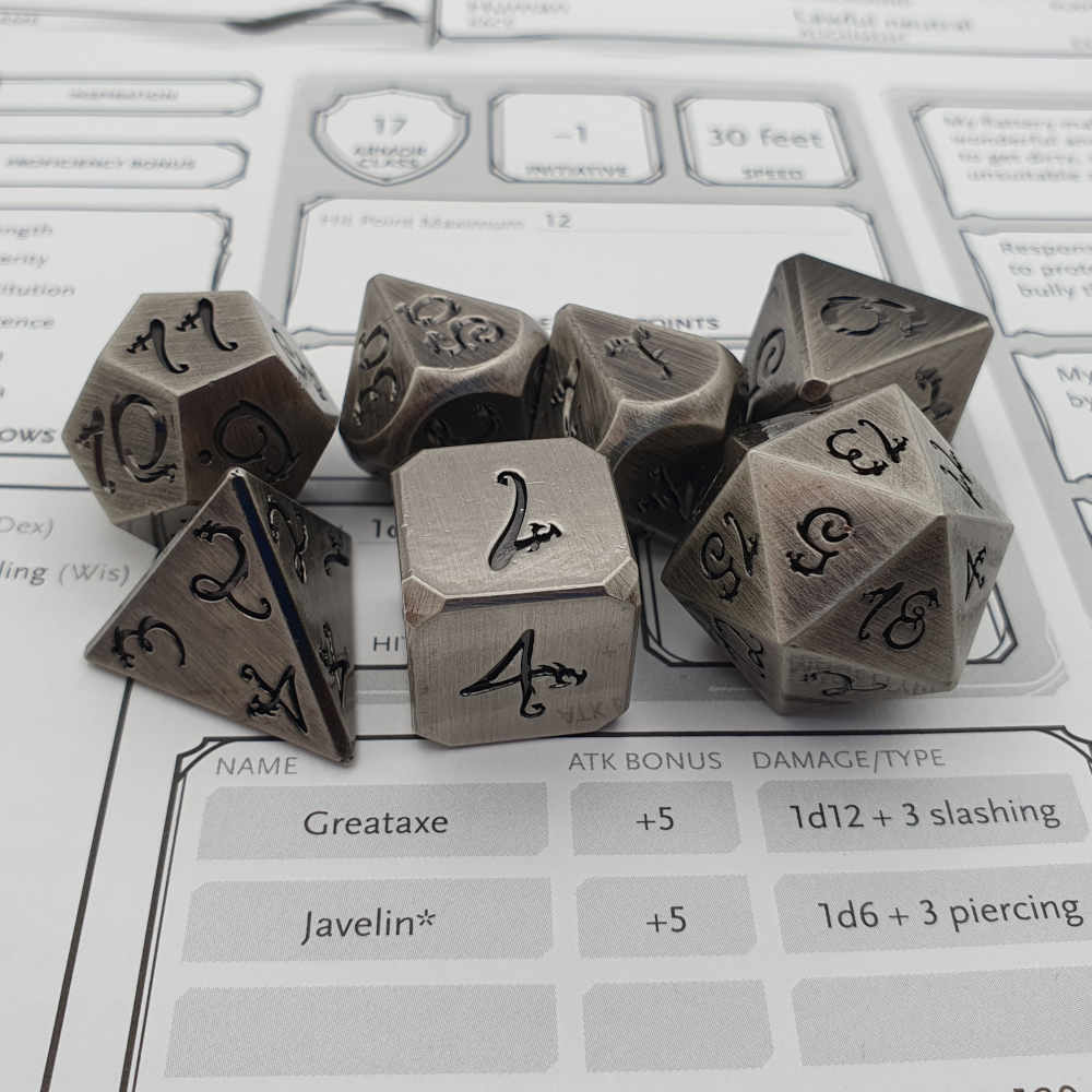 Silver Dragon Wyrmling Dice - Dice Dragons