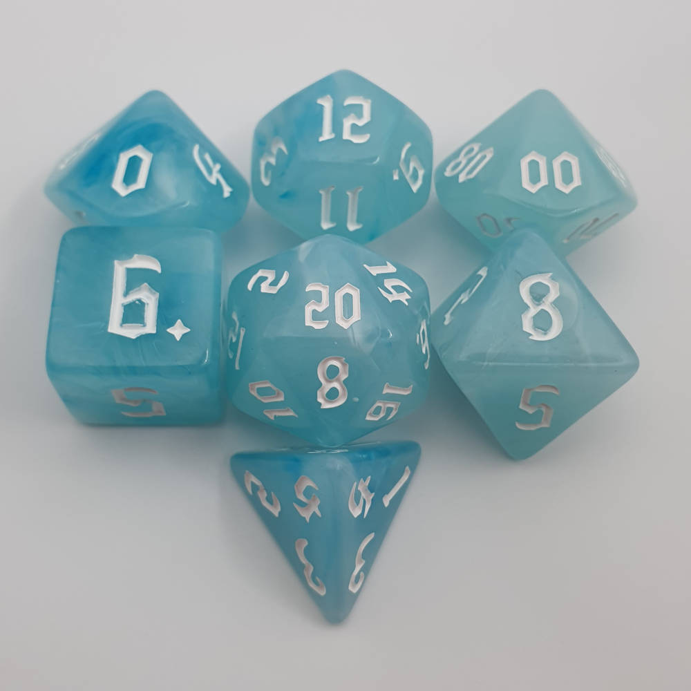 Sky Blue Dice Set - Dice Dragons