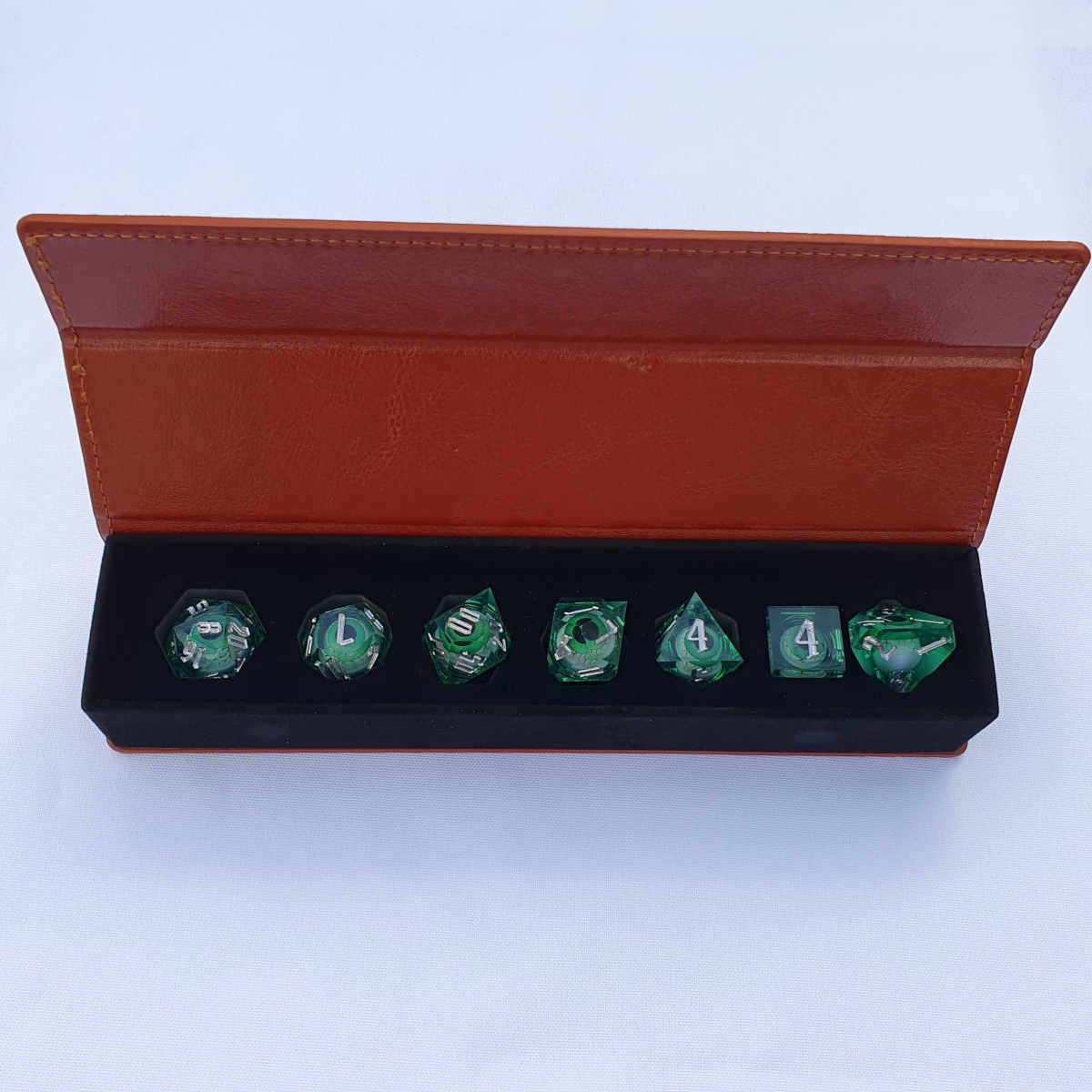 Eyeball Rolling Green Dice Set - Dice Dragons